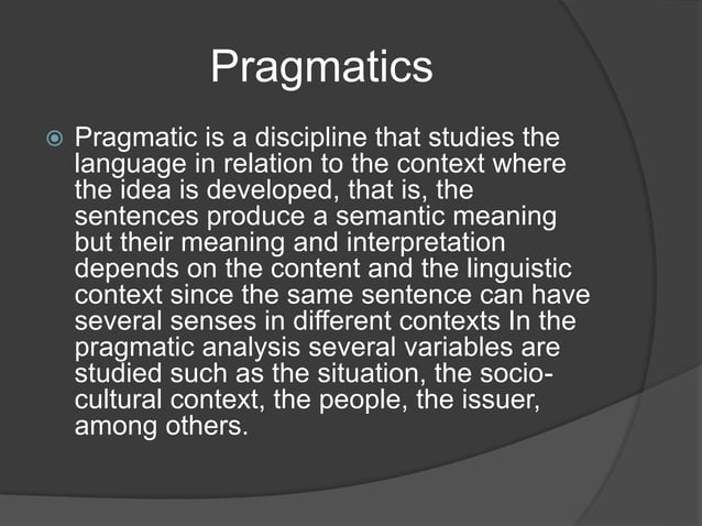 semantic and pragmatics | PPTX | Science
