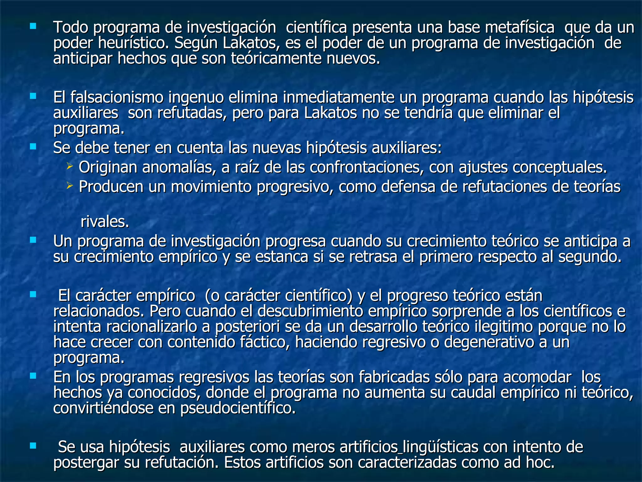 Programa de Investigación Científica - Imre Lakatos | PPT
