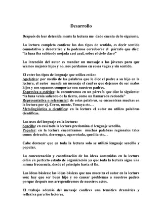 análisis e interpretación de textos literarios | DOCX