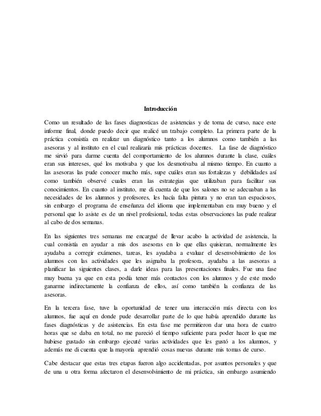 Ejemplo De Introduccion De Un Informe Ejemplo De Introduccion De Un Informe
