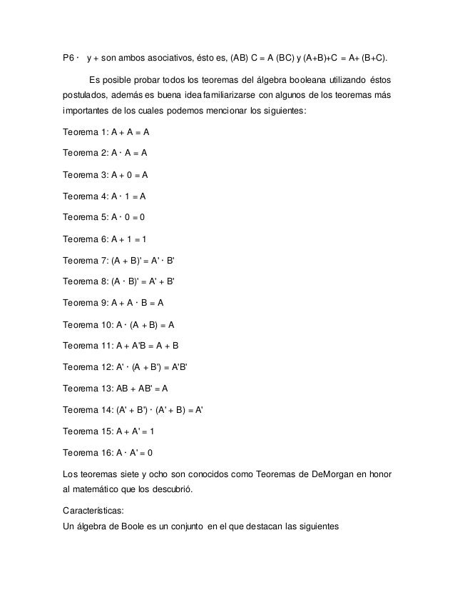 Teoremas Booleanos
