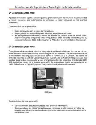 Generación de las Computadoras | DOC