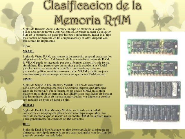 Clasificacion De La Memoria Ram - slingo