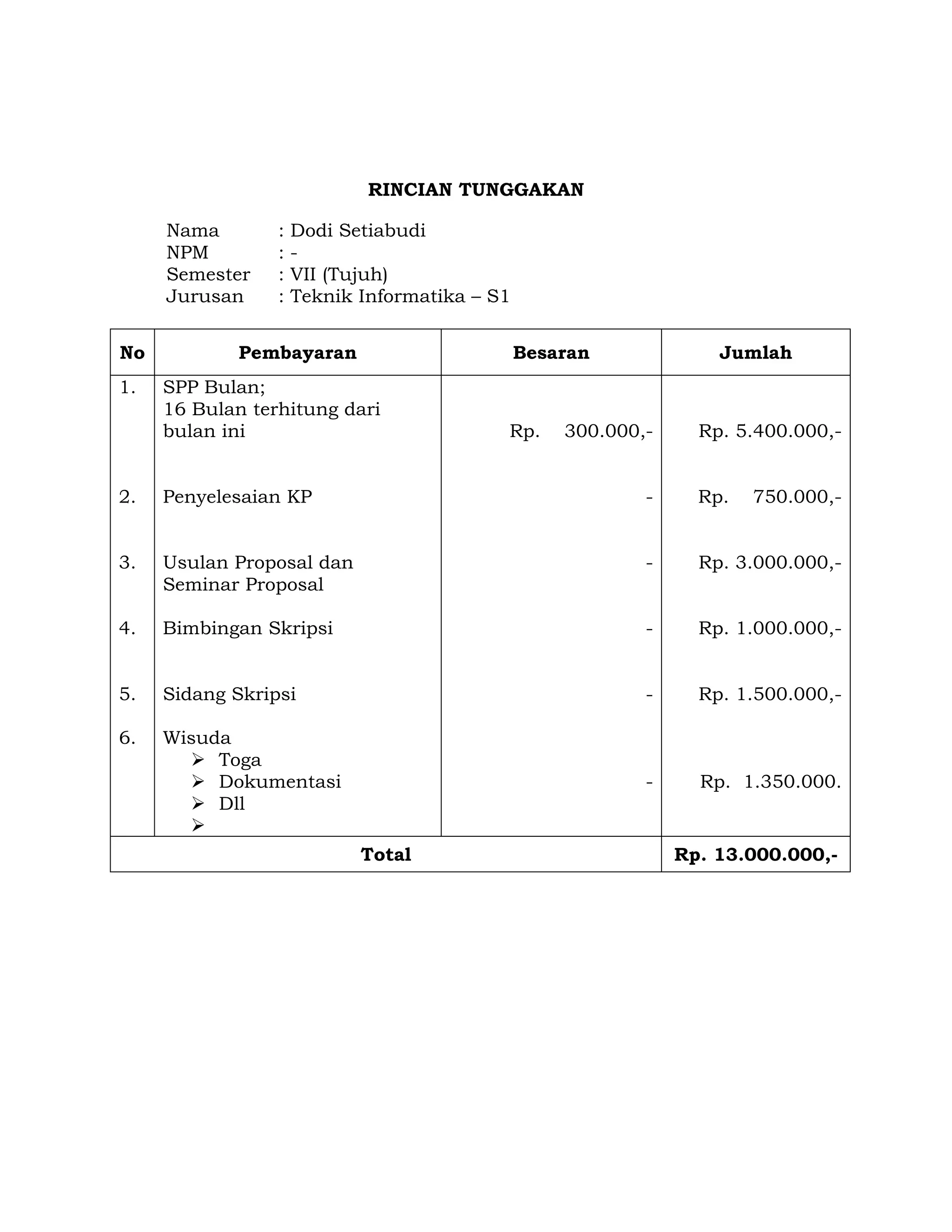TAGIHAN FAKULTAS | DOCX