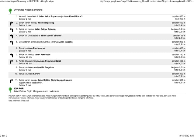 Universitas negeri semarang ke ikip pgri google maps | PDF