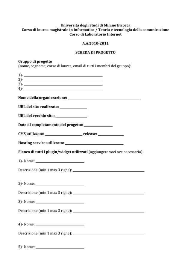 Scheda progetto | DOC