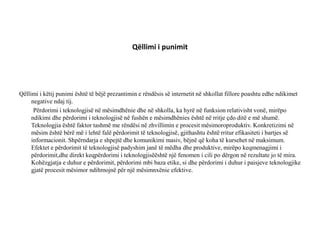 Përparsitë e krijuara në përdorimin e internetit në shkollat fillore | PPTX