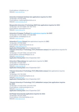 Universities that are still open for late applications for 2022 | PDF