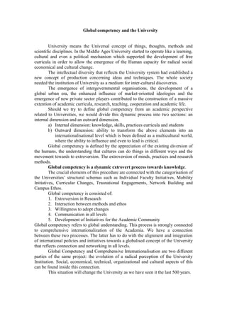 University and Global Competency | PDF