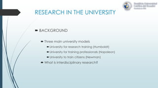 Model for tracking university interdisciplinary projects | PPSX