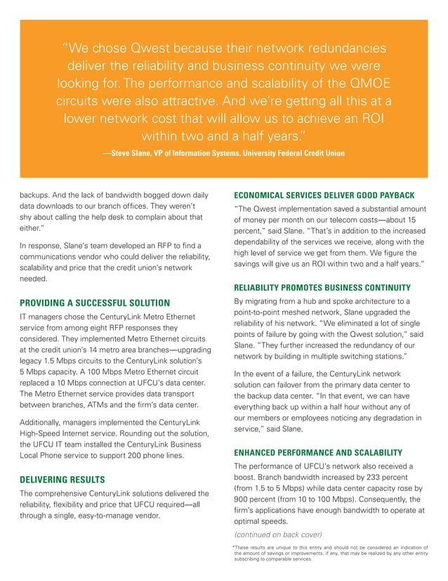 University federal credit union case study | PDF