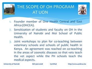 University Network Initiatives on One Health (Ecosystems, People and ...