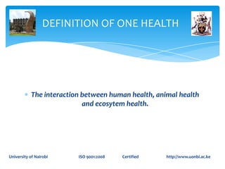 University Network Initiatives on One Health (Ecosystems, People and ...