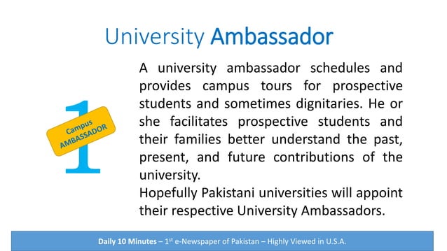 University Ambassador | PPT