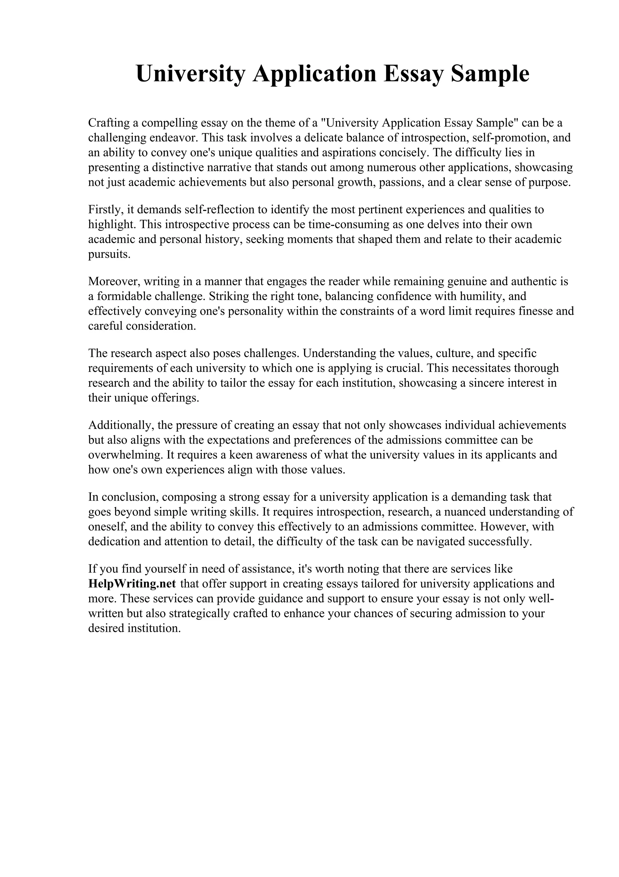 University Application Essay Sample.pdf | Undergraduate Education ...