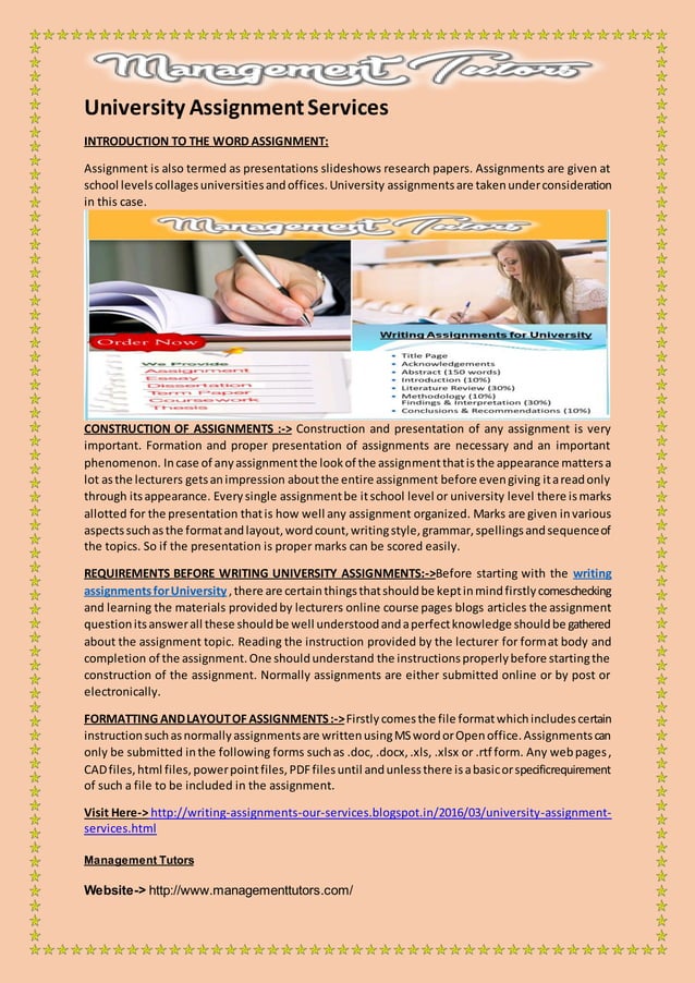 University assignment services | PDF