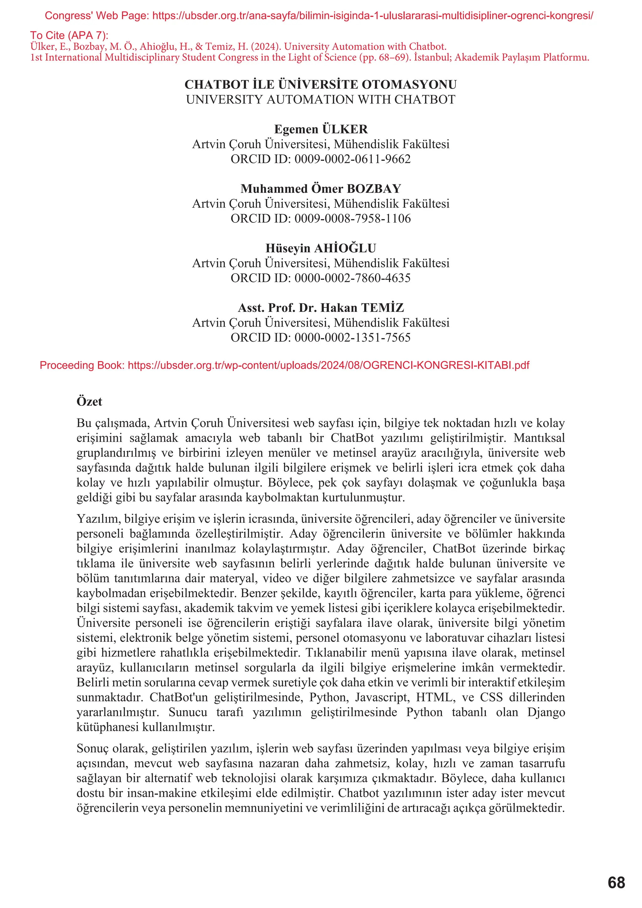 University Automation with Chatbot | PDF