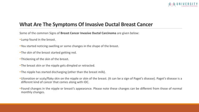 INVASIVE DUCTAL BREAST CANCER: SIGNS, TREATMENTS, & SURVIVAL RATE | PPTX