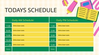 University Class Schedule Planner slide design | PPTX