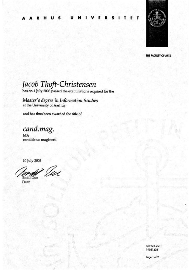 University Degree Certificates Sample