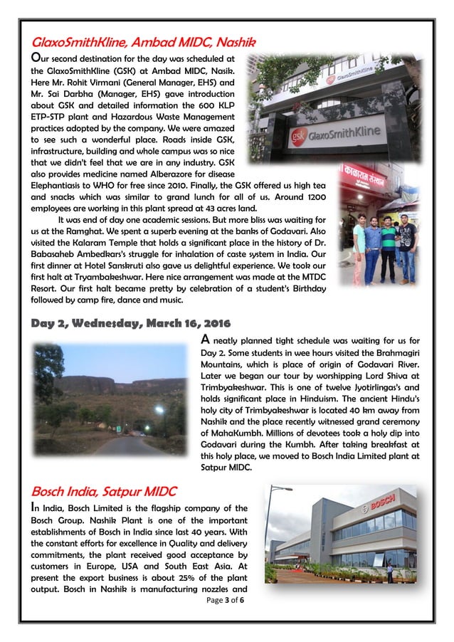 University educational tour report – 2016 | PDF