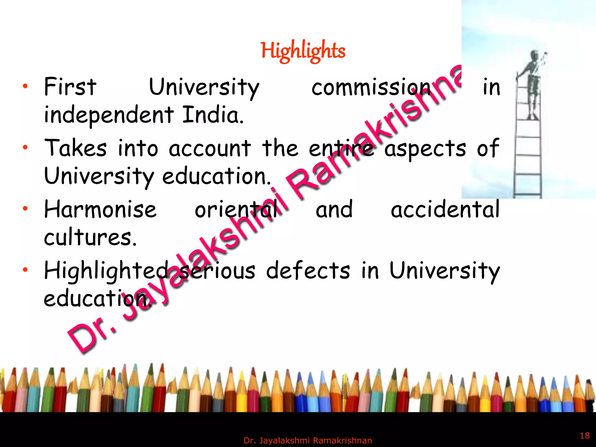 University Education Commission (Radhakrishnan Commission)-1948 1949 | PPT