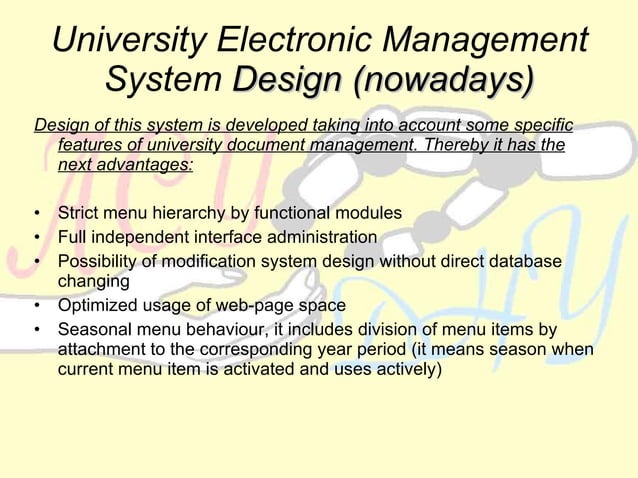 University electronic management system | PPT