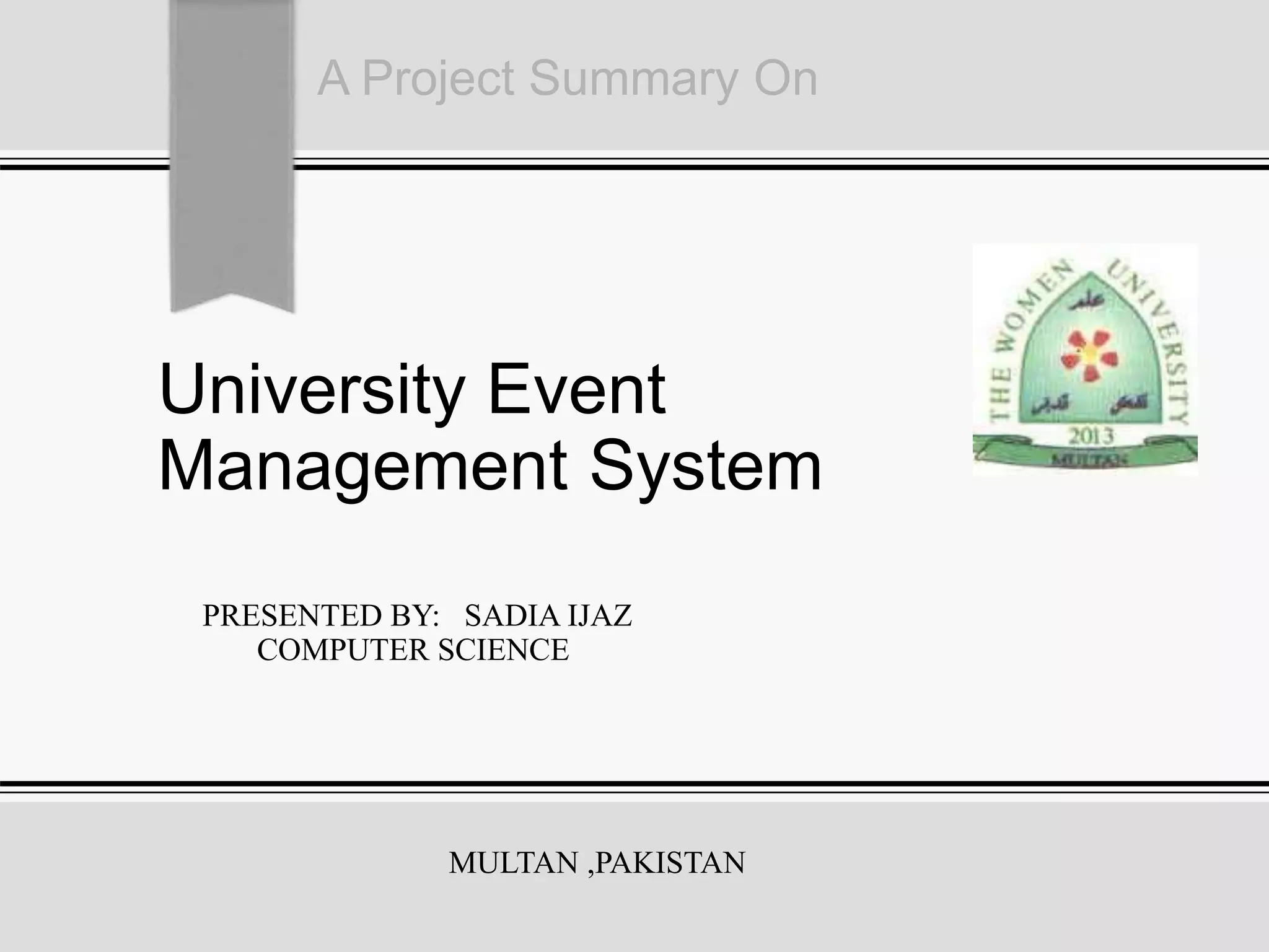 University Event Management System | PPTX