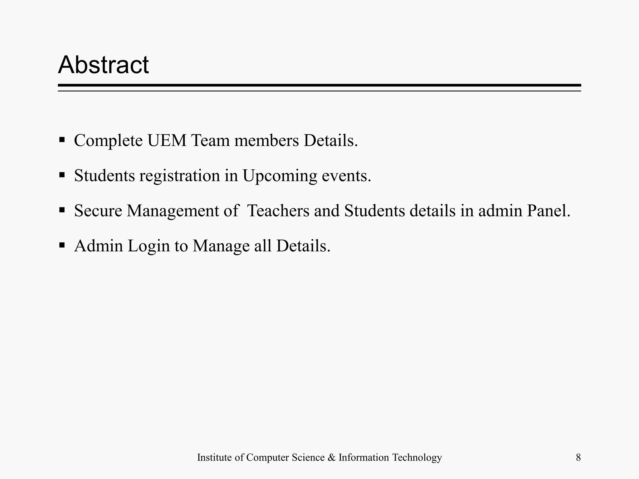 University Event Management System | PPTX