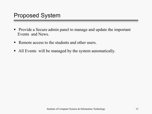 University Event Management System | PPTX | Computer Software and Applications | Computing