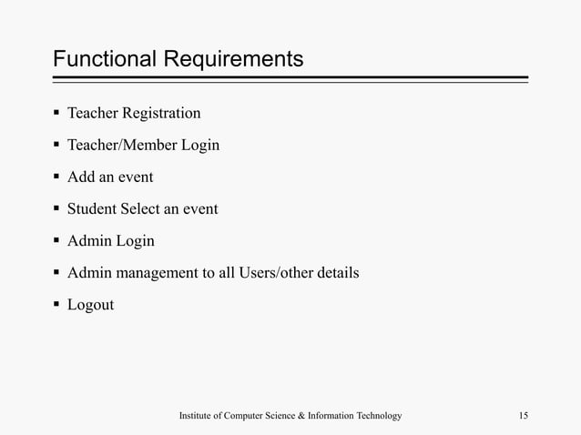University Event Management System | PPTX | Computer Software and Applications | Computing