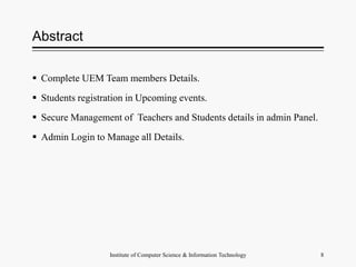 University Event Management System | PPTX