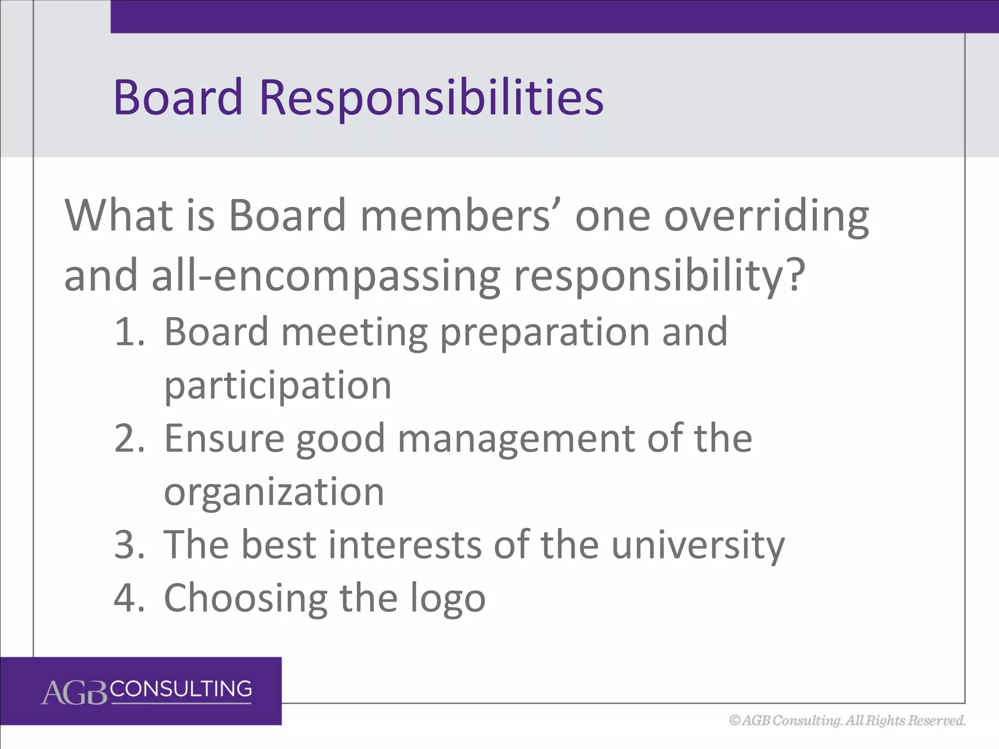 University governing board roles and responsibilities | PDF
