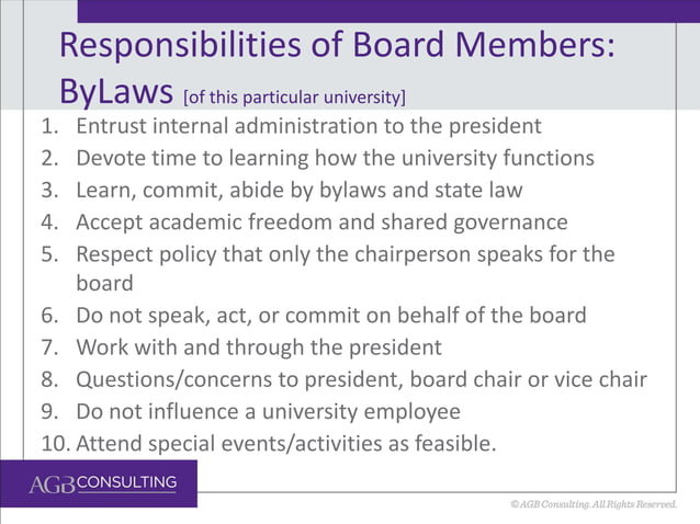 University governing board roles and responsibilities | PDF