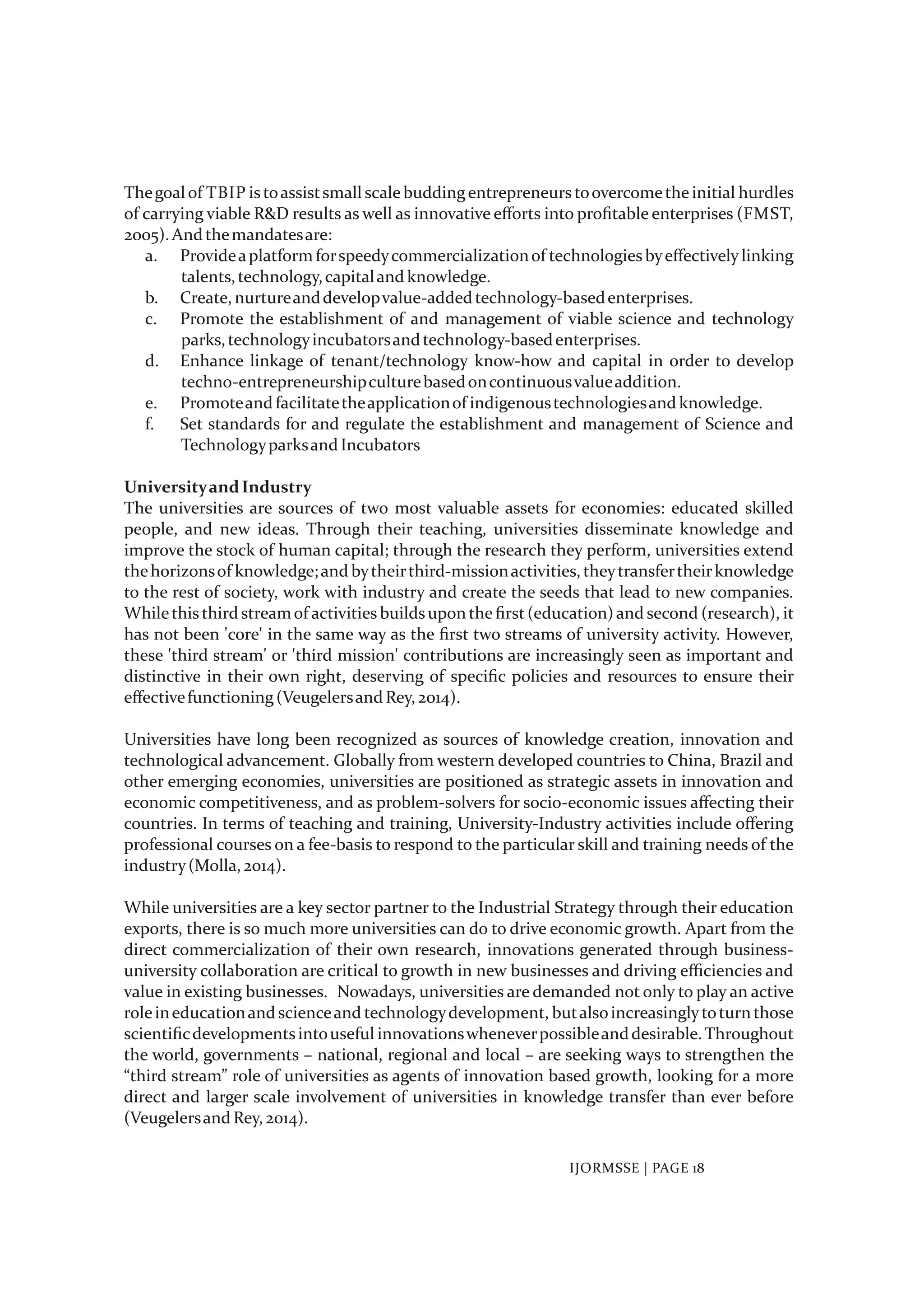 University-Industry Linkage: the New Role of Technology Incubation | PDF