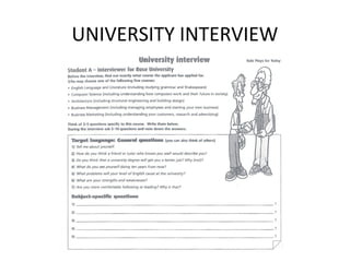 University interview | PPT