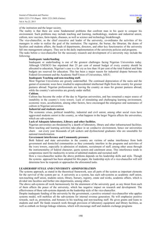 University leadership and management of research for national transformation of nigeria | PDF