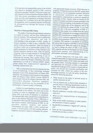 Need for National Policy on Open and Distance Learning in India | PDF