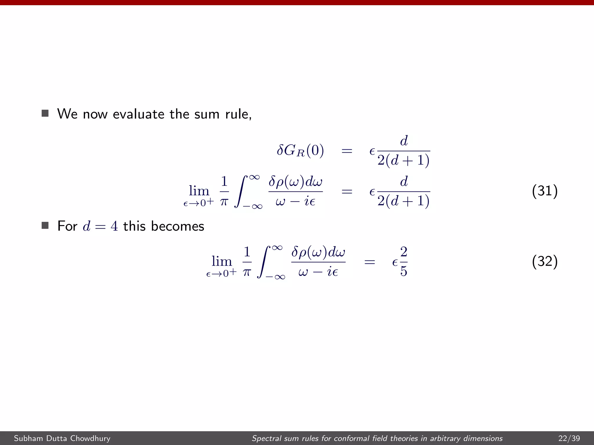 Spectral Sum Rules For Conformal Field Theories Ppt