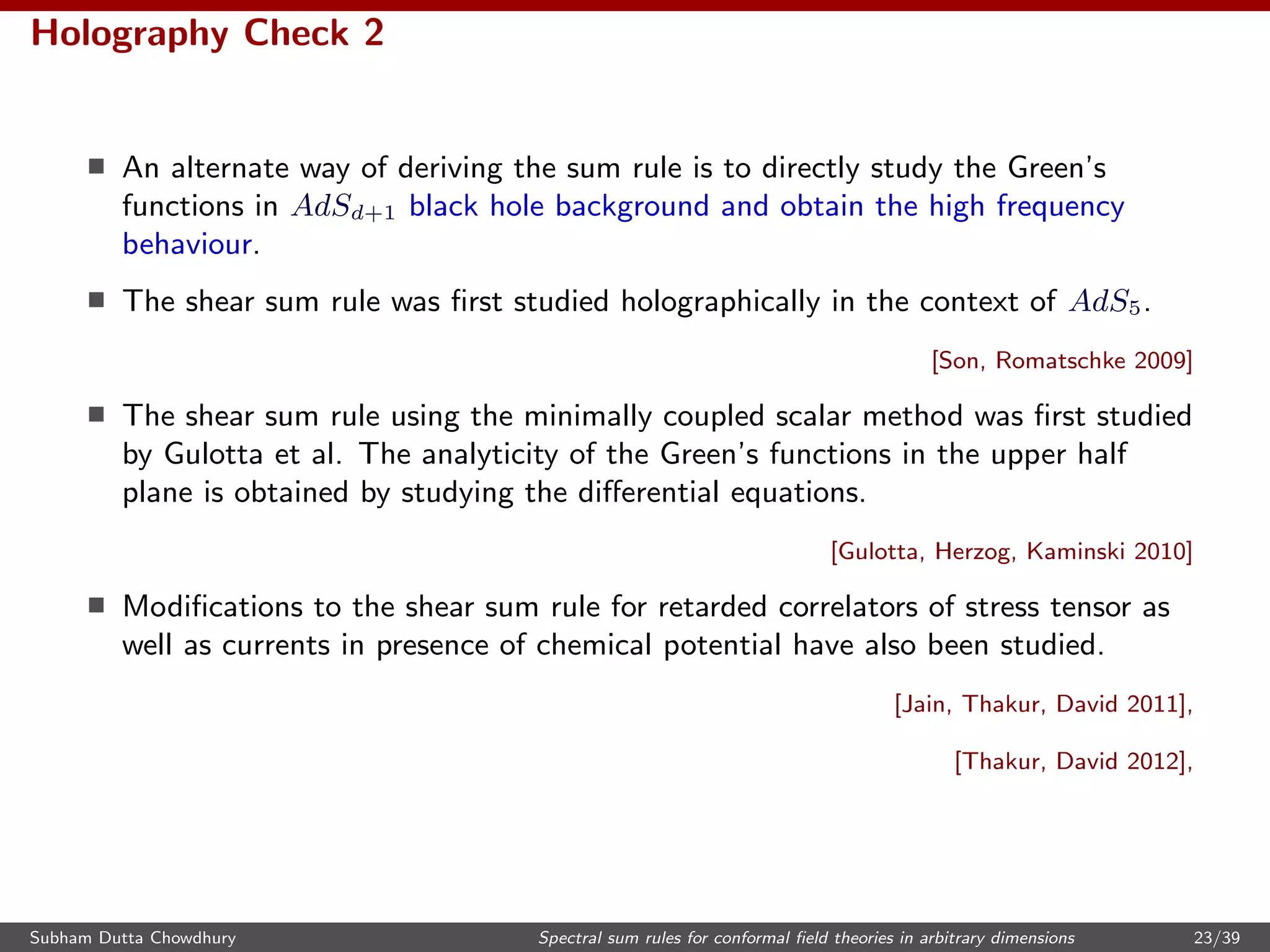 Spectral Sum Rules For Conformal Field Theories Ppt