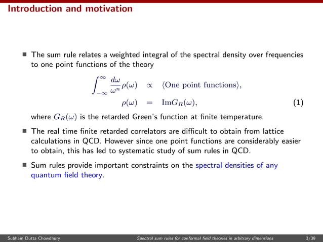 Spectral sum rules for conformal field theories | PPT