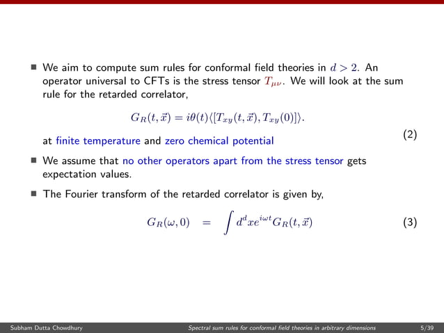 Spectral sum rules for conformal field theories | PPT