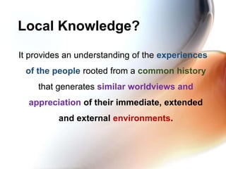 Local Knowledge and Professional Education | PPTX