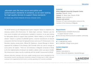 University of Belgrade and ADVANT doo: project EDUROAM | PPT