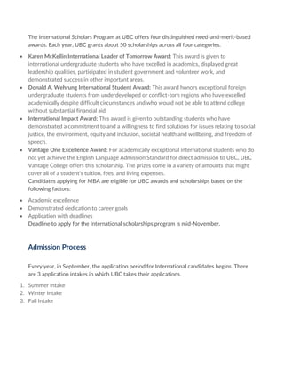 Admissions Process for the University of British Columbia for 2023 | PDF