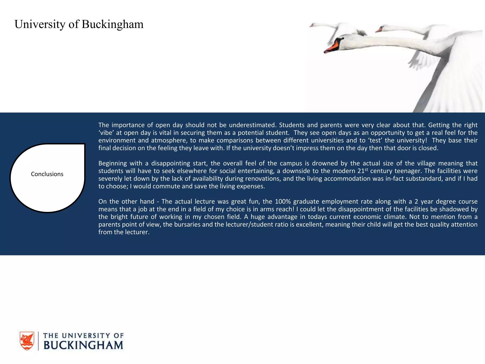 University of Buckingham | PPTX | Undergraduate Education | College ...