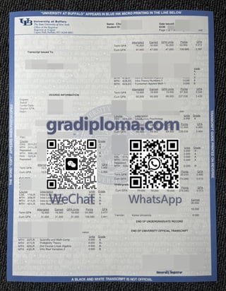 University of Buffalo transcript with good marks | PDF