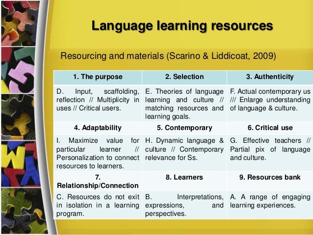 Language learning resources