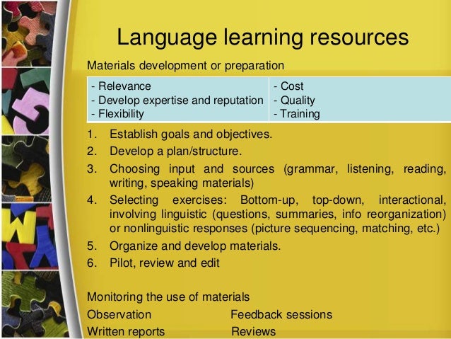 Language learning resources