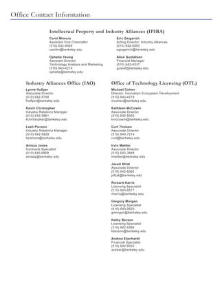 University of California, Berkeley Technology Transfer and IP ...